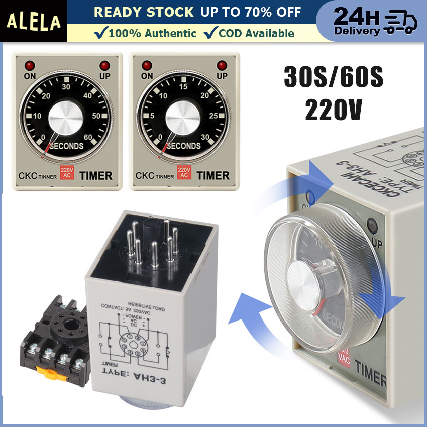 Jual Timer Model AH3-3 AC 220 Volt 30 Sec & 60 Sec. | Shopee Indonesia