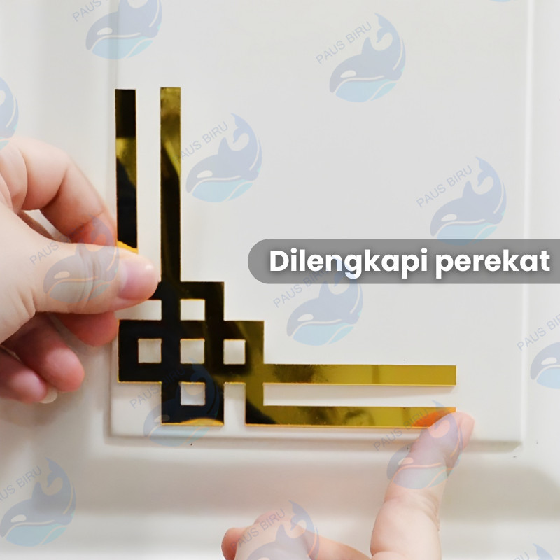 Jual Paus Biru - List Mirror Wall Sticker Gold Sudut Siku Dekorasi ...