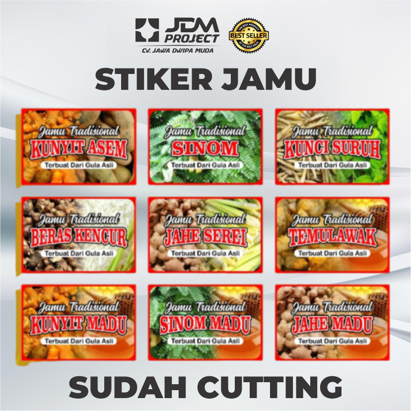 Jual Cetak Kilat - STIKER JAMU KUNYIT ASEM, BERAS KENCUR, SINOM DLL ...