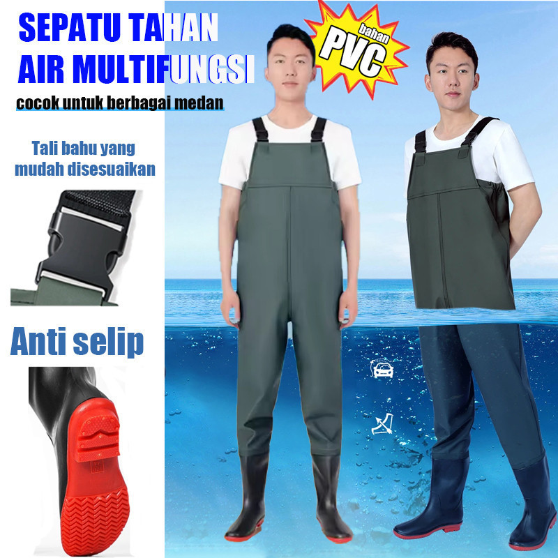 Jual Sepatu Bot Pria Sepatu Boot Karet Petani Sawah Panjang Celana ...