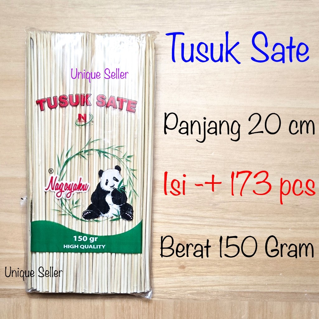 Jual Tusuk Sate Ayam Kambing Kelinci IMPORT 150 Gram Panjang 20 cm ...