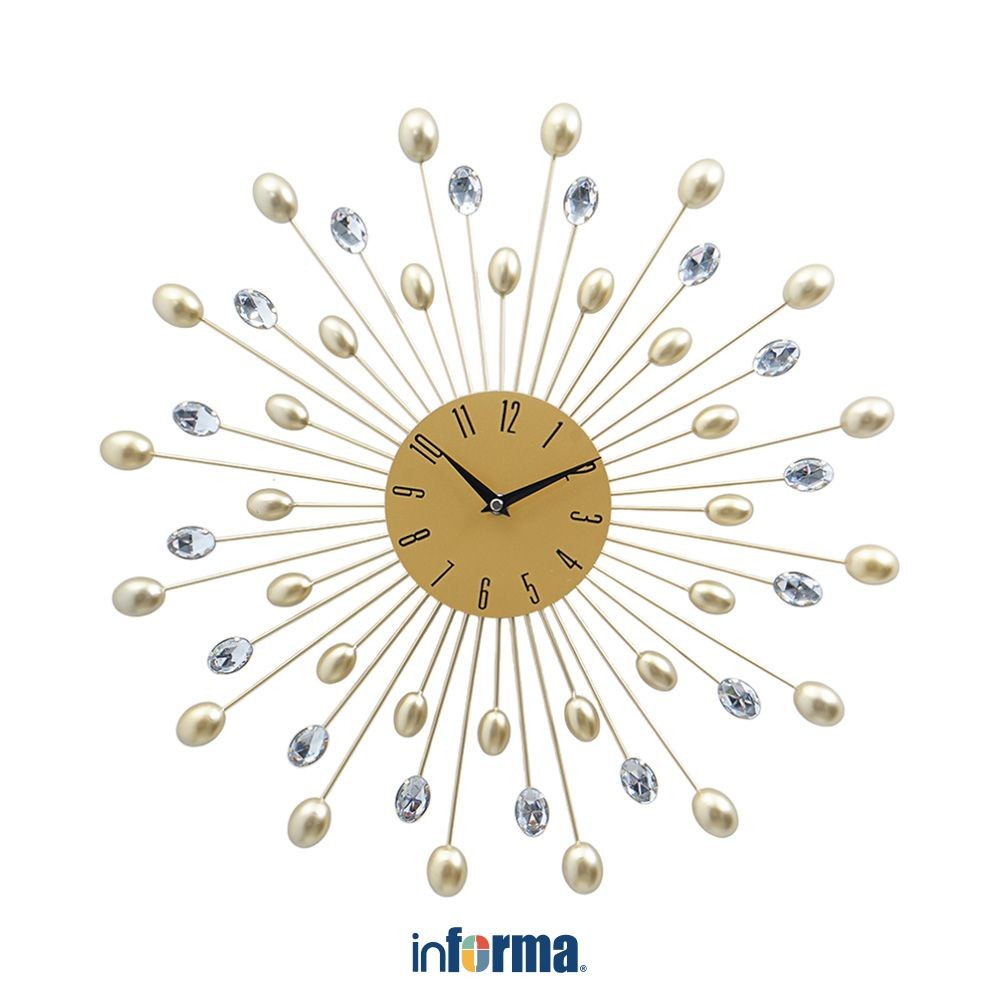 Jual Informa 50 cm Jam Dinding Metal 822 - Gold Wall Clock Jam Tembok ...