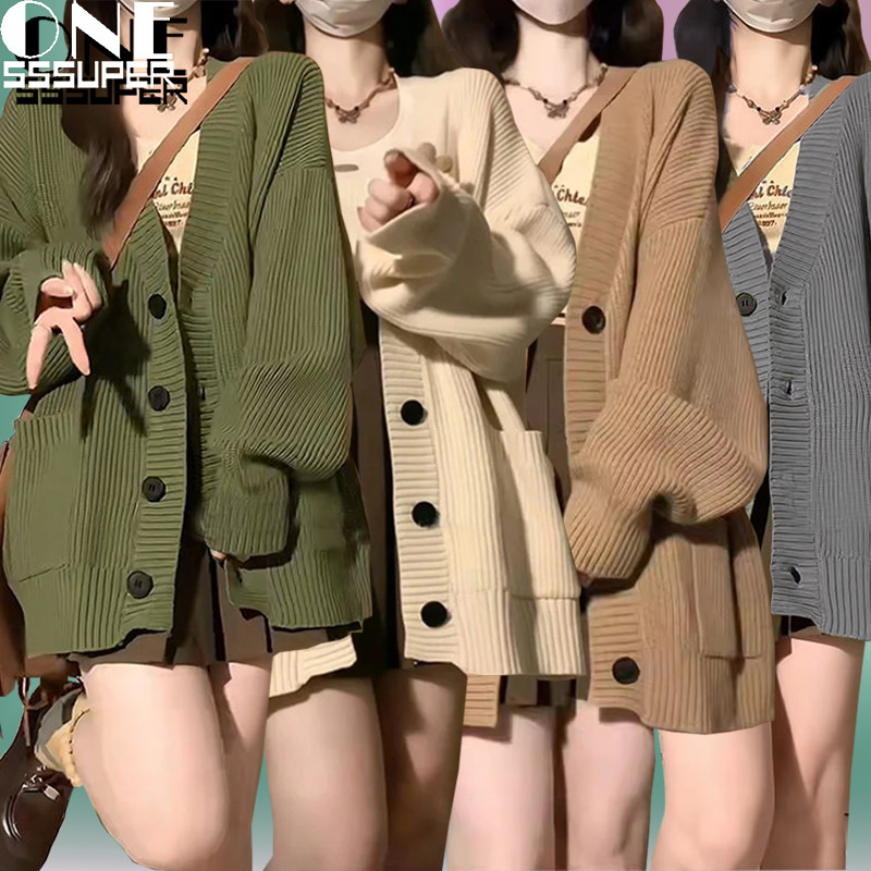 Jual Sweater rajutan premium yang menebal Sweater rajutan wanita panjang sedang Sweater rajutan ...