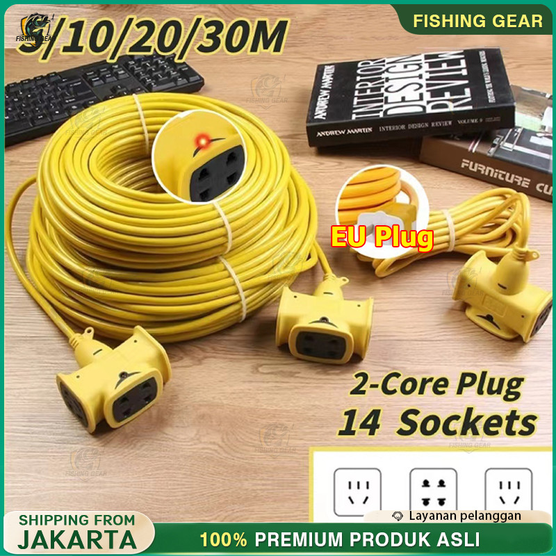 Jual Soket Kabel Extension Cord Extra-long Plug-in Strip 10M/20M/30M ...