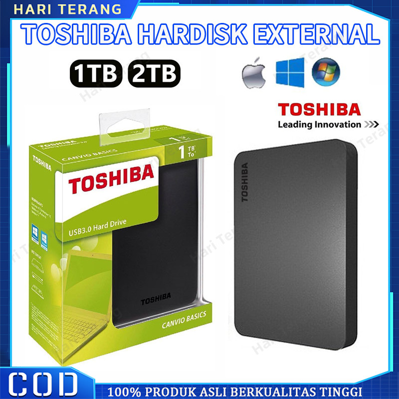 Jual Toshiba Canvio Basic 1TB/2TB HD Hardisk Eksternal / HDD External USB 3.0 Portable Hardisk ...