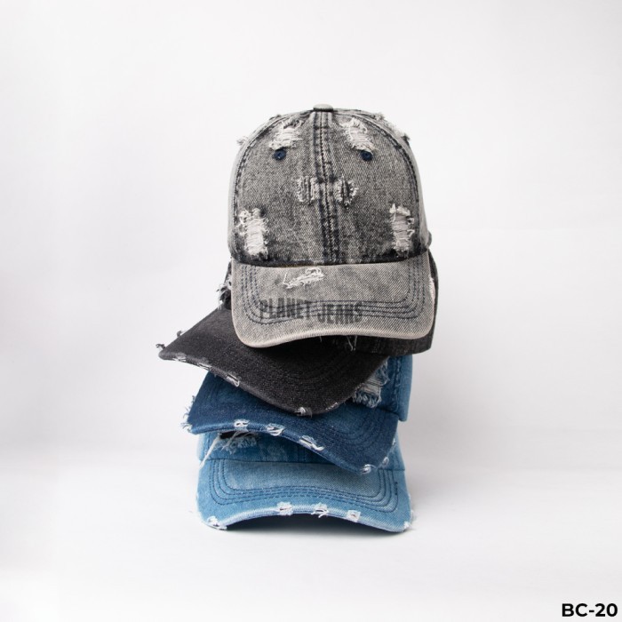 Jual Planet Jeans - Topi Baseball Denim Ripped Original Aksen Robek ...