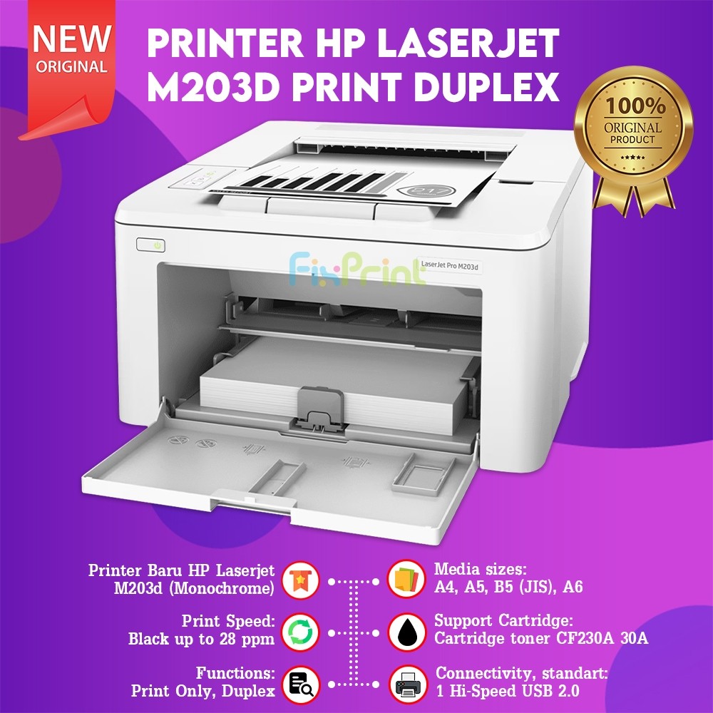 Jual FixPrint HP Printer LaserJet M203d Monocrome Print Only Duplex ...