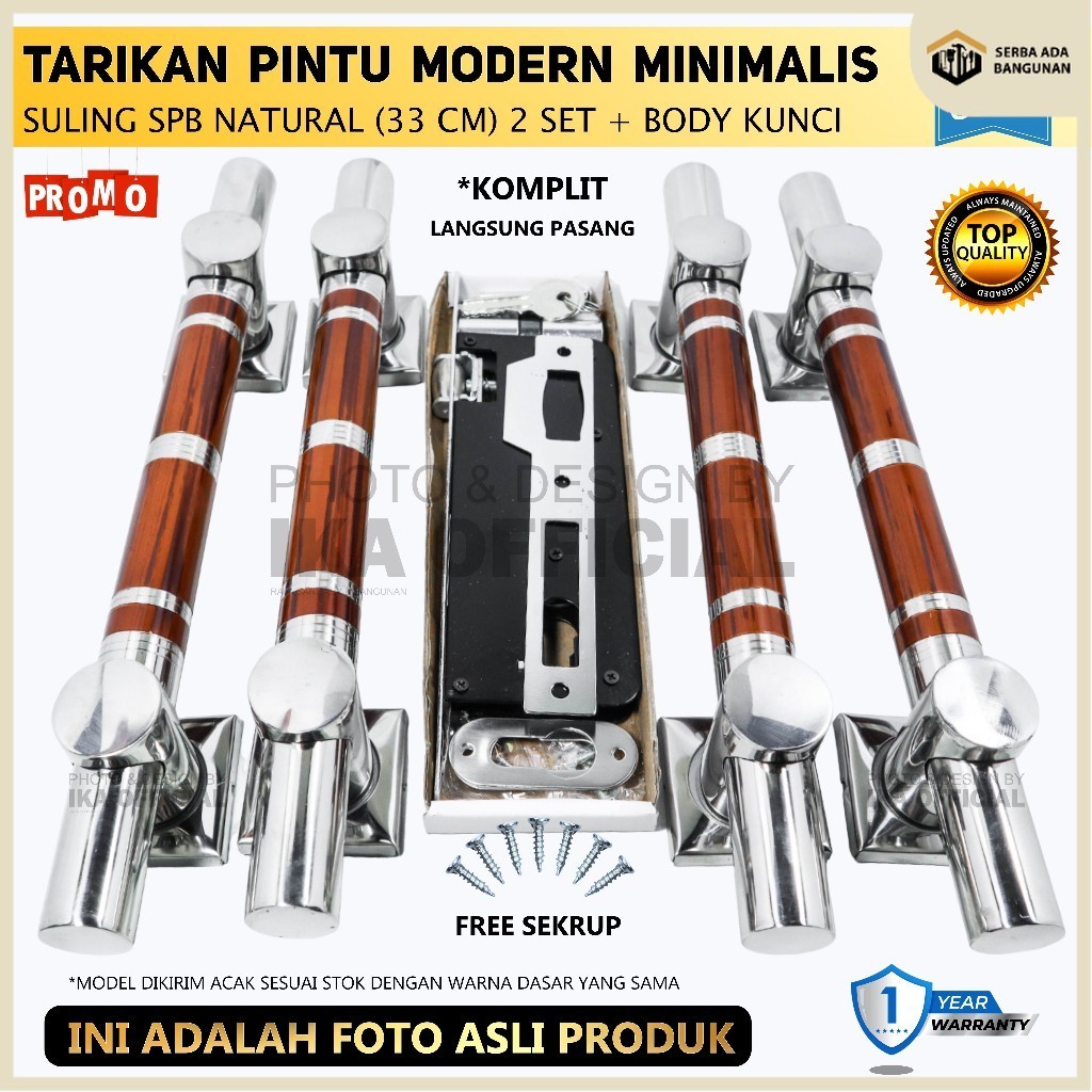 Jual paket 4 handle pintu rumah set kunci model suling lis tarikan ...