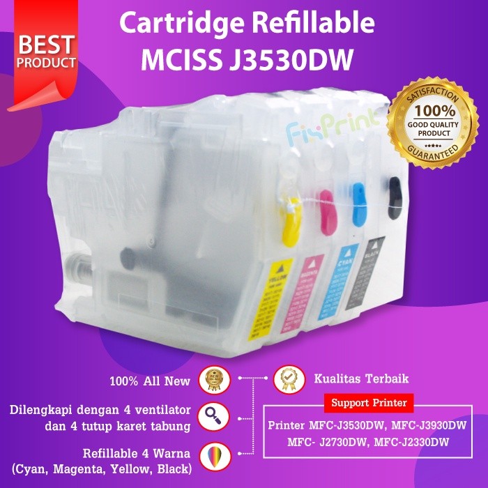 Jual FixPrint Ink Benefit LC3617 Cartridge Tinta MCISS MFC-J3530DW ...