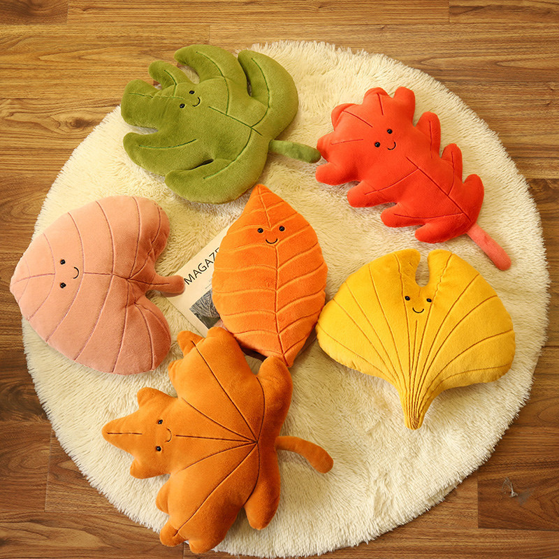 Jual Ins Wind Leaf Pillow Simulation Leaf Cushion ildren'S Room Cute ...