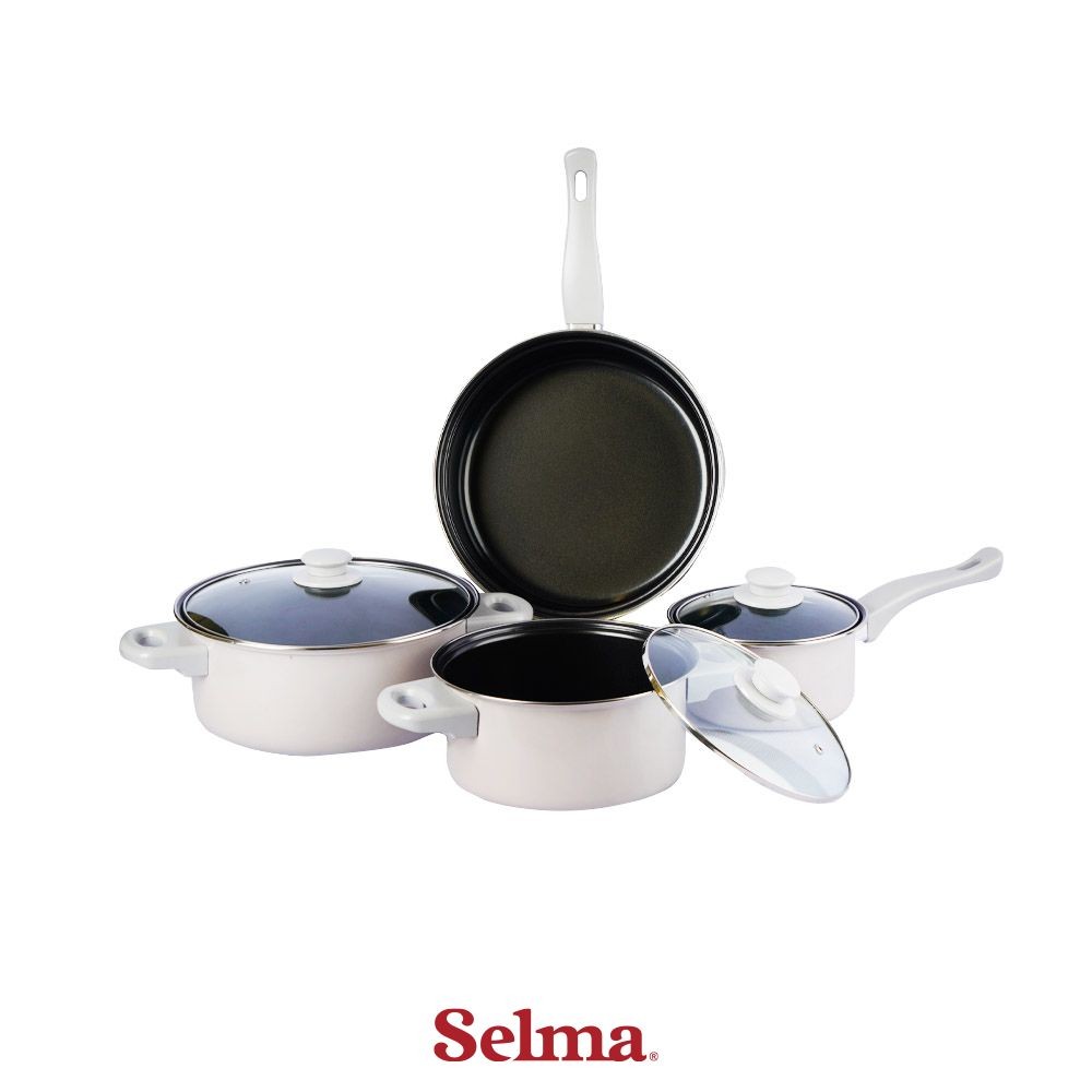 Jual Selma Set 7 Pcs Sofia Peralatan Masak - Putih Cookware Set Wajan ...