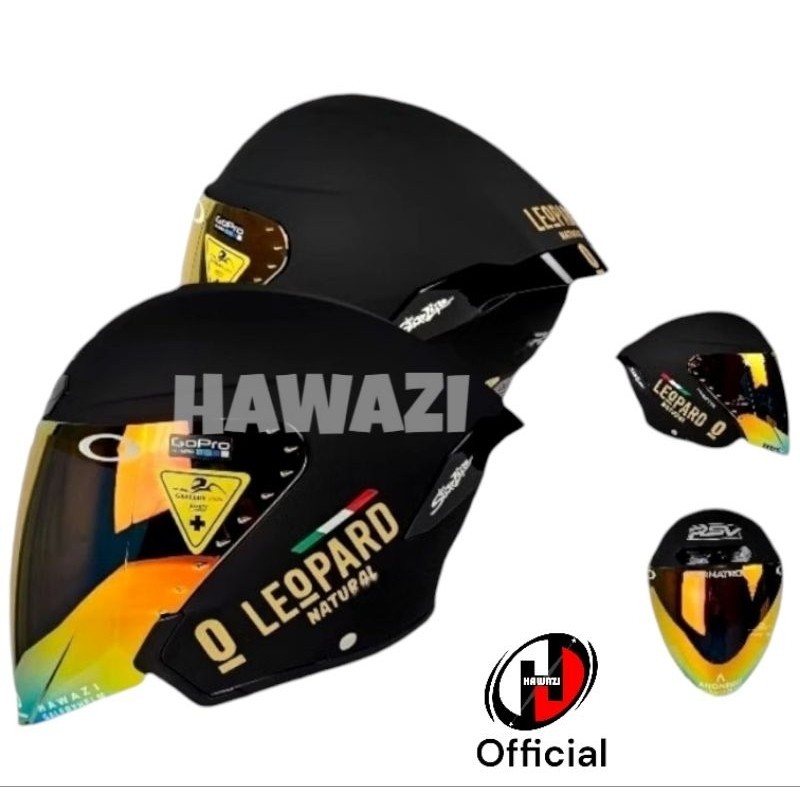 Jual HELM RSV NEW WINDTAIL HITAM DOFF PAKET GANTENG LEOPARD | HELM HALF ...