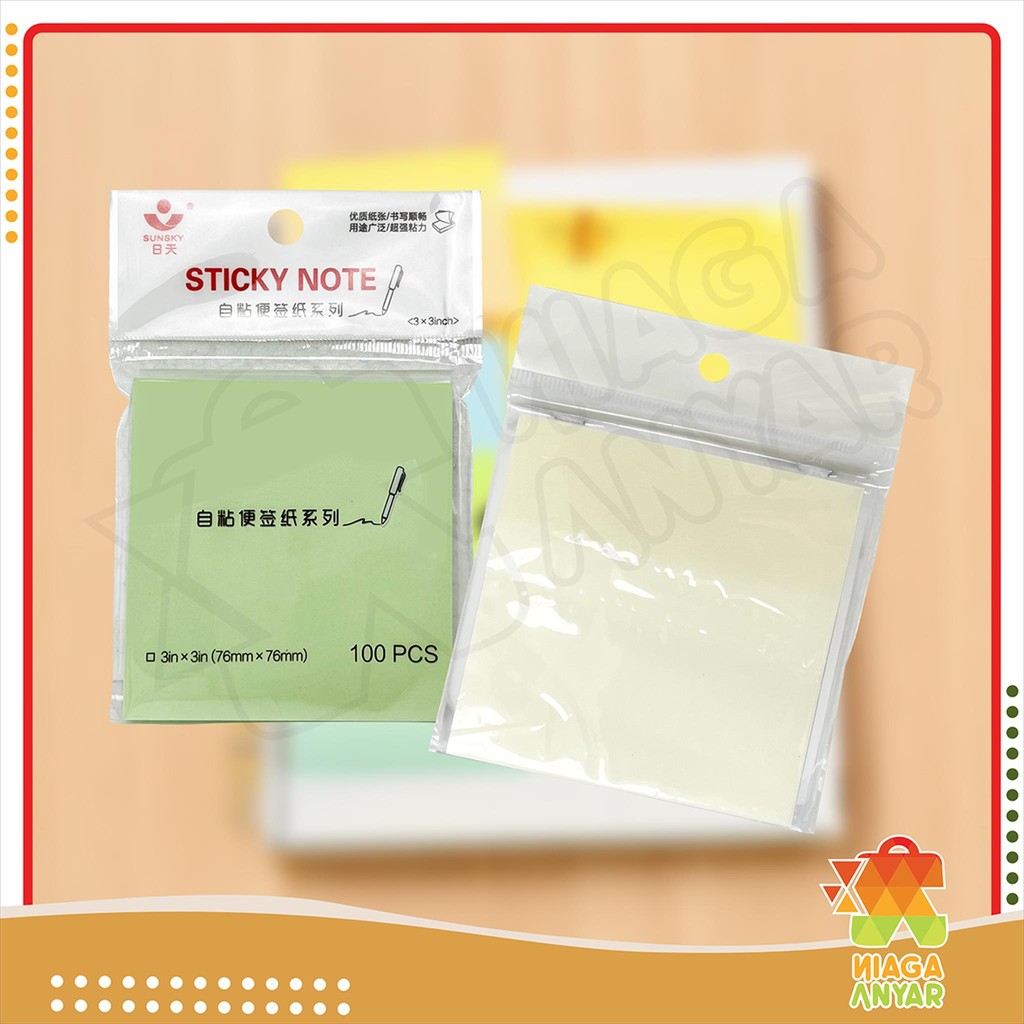 Jual NAS Sticky Notes Polos Transparan Warna Pastel 50 100 Lembar ...