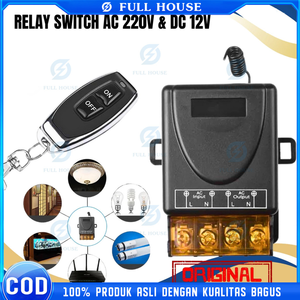 Jual Relay Switch AC 220V DC 12V 1CH Remote Control Saklar On Off ...