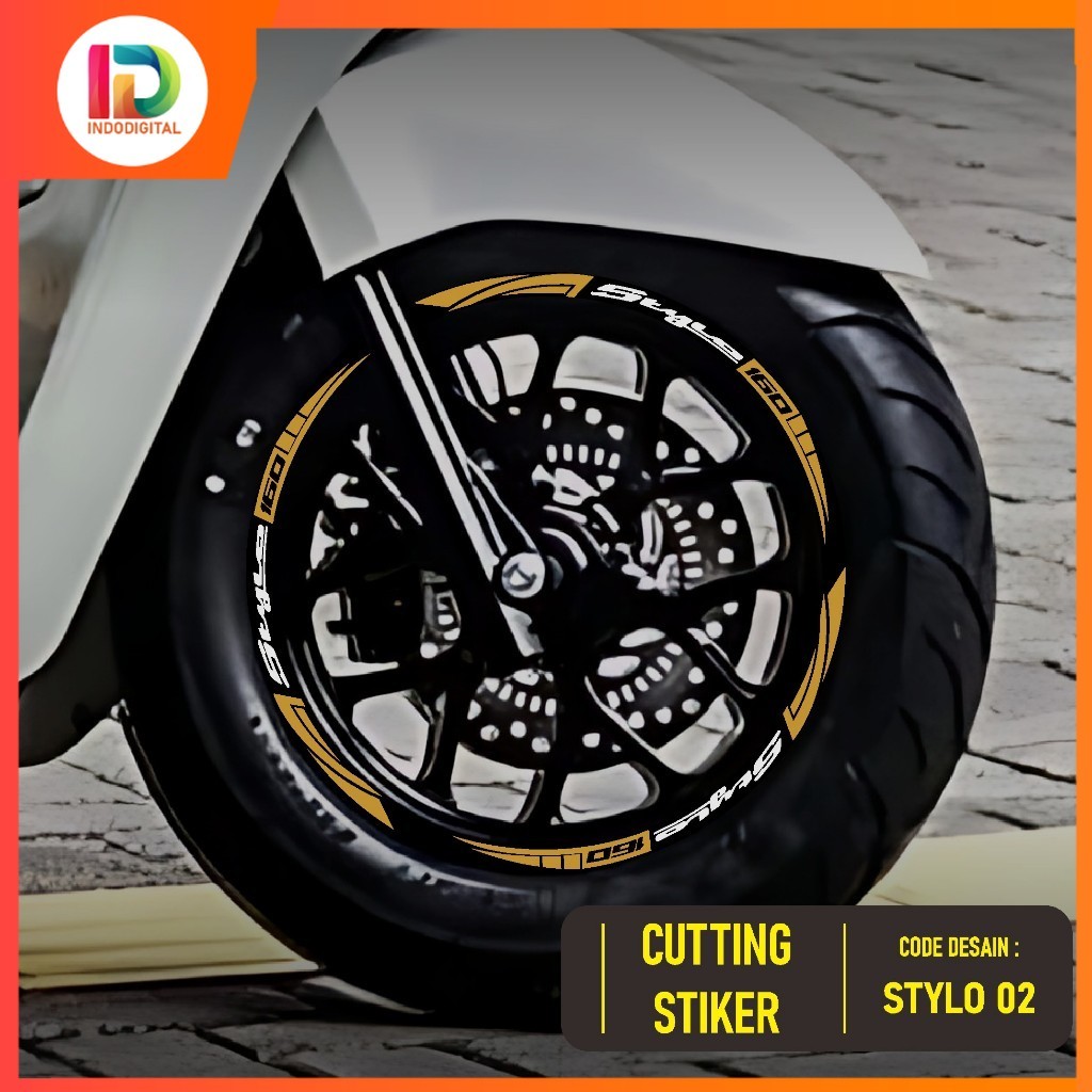 Jual CUTTING STICKER VELG STYLO 160 ID-02 RING 12 STIKER LIS LIST ...