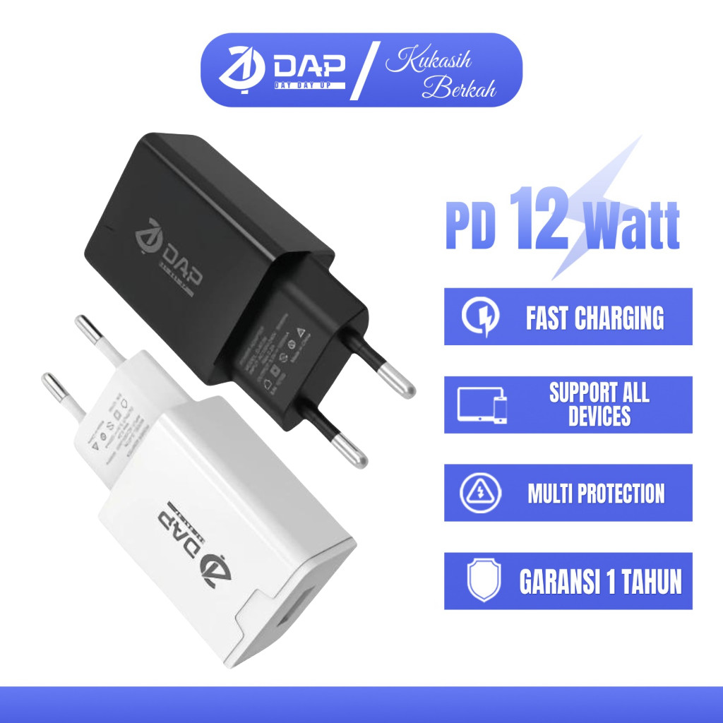 Jual Kepala Charger Fast Charging 12 Watt 1 A SIngle USB Port Original DAP DAT3 | Shopee Indonesia