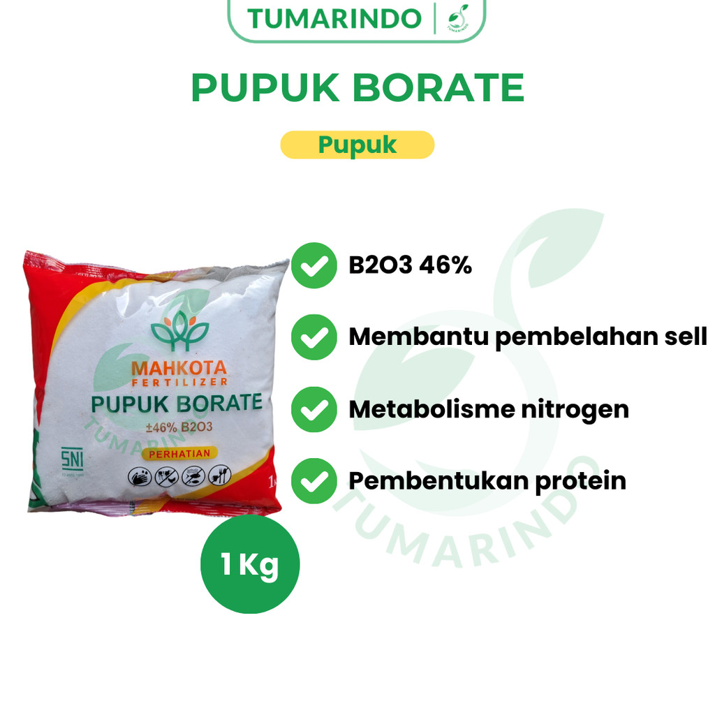 Jual Pupuk Borate Borat Boron Mahkota 1kg Kemasan Pabrik Original ...