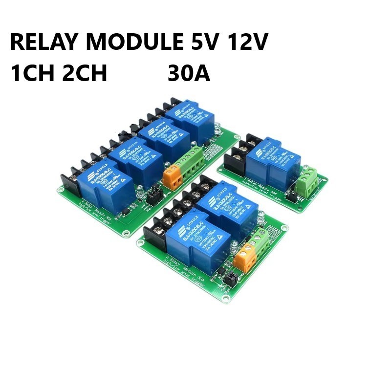 Jual RELAY MODULE 5V 12V 4 CHANNEL 1CH 2CH 30A OPTOCOUPLER ISOLATION ...