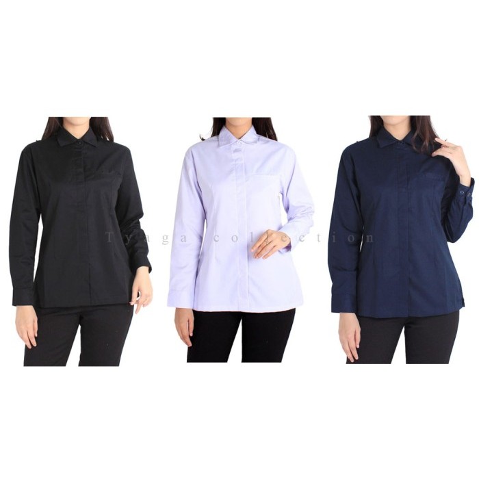 Jual Seragam Kerja Wanita Lengan Panjang Baju Pdh,Baju Pns Seragam Kantor - XL, Navy | Shopee ...