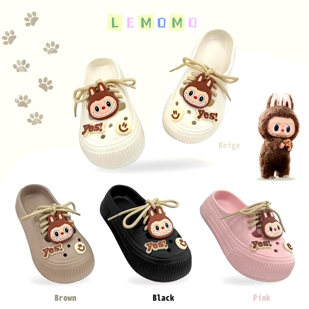 Jual Sandal Biam Selop Sendal LABUBU Sepatu Karet Tail Wanita Sandal ...