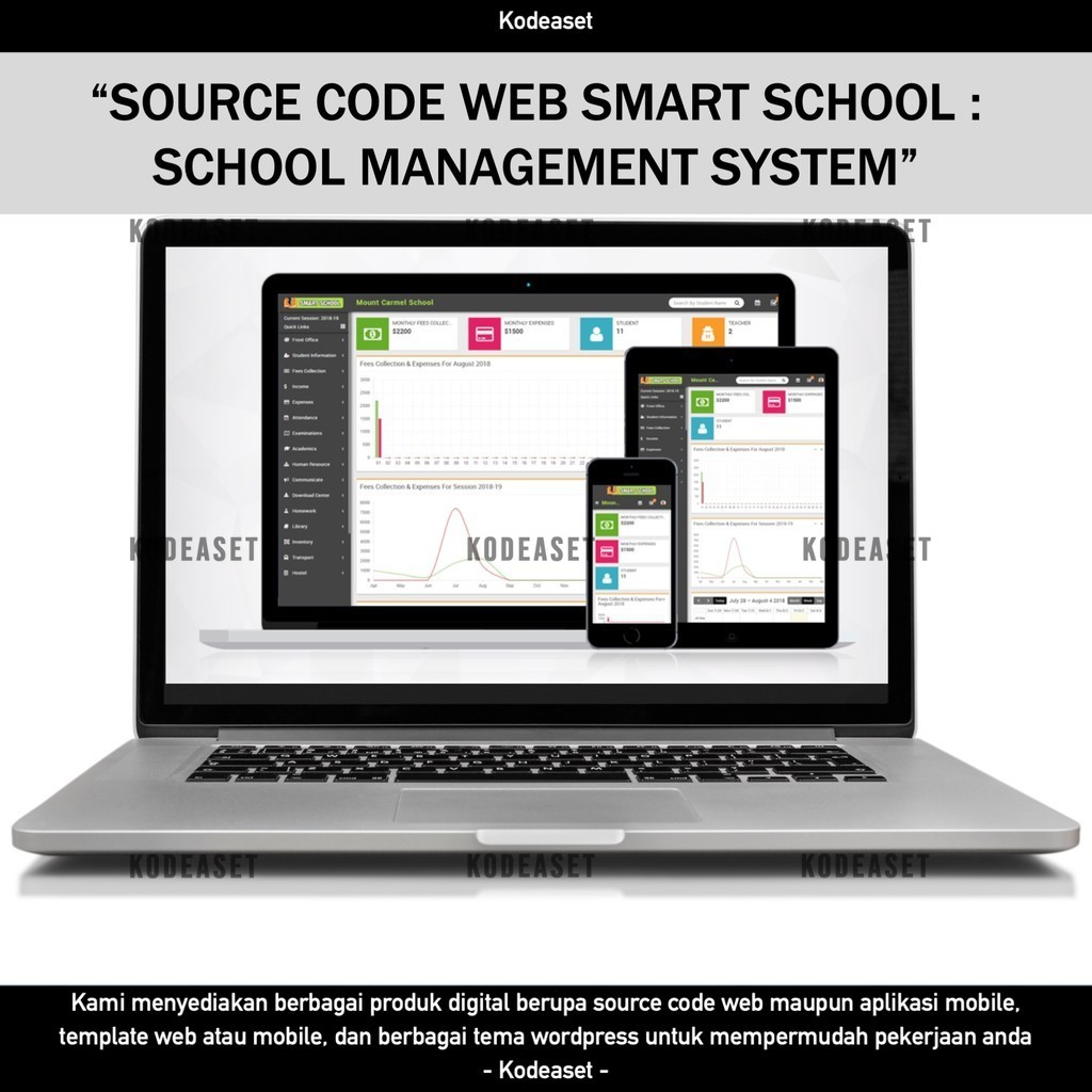 Jual SOURCE CODE APLIKASI WEB SMART SCHOOL : SCHOOL MANAGEMENT SYSTEM D98 KODEASET | Shopee ...