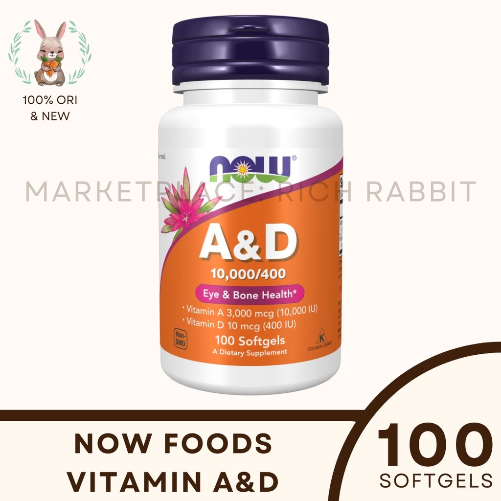 Jual Now Foods A&D 10000 / 400 IU Vitamin A D Vit A & D AD 10000IU ...