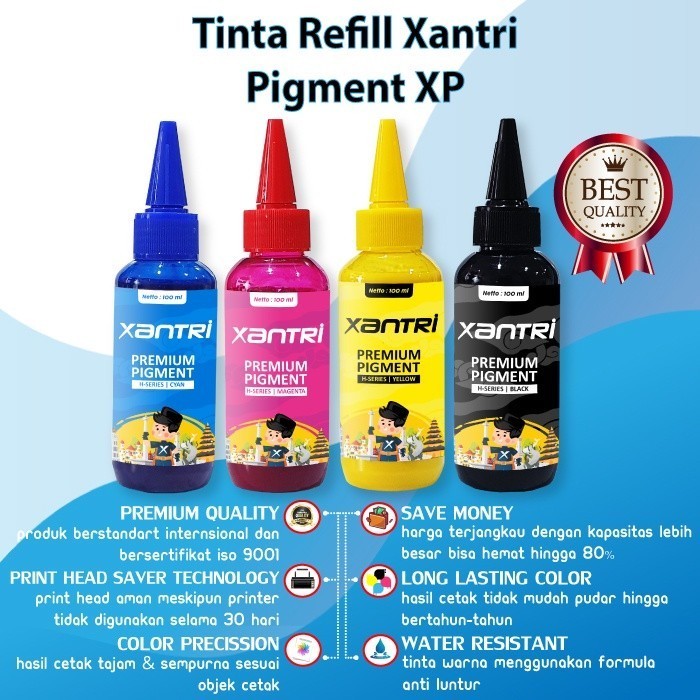 Jual Tinta Pigment Xantri 100ml Pigment Refill Cartridge 932 933 932XL ...