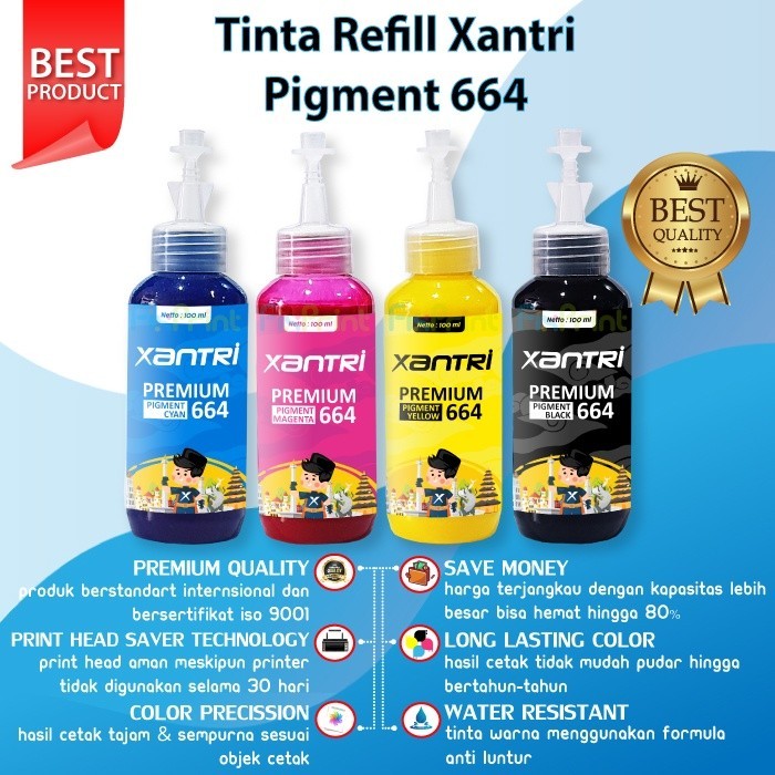 Jual Tinta Pigment Epson 664 100ml Refill Pengganti 774 Black Printer ...