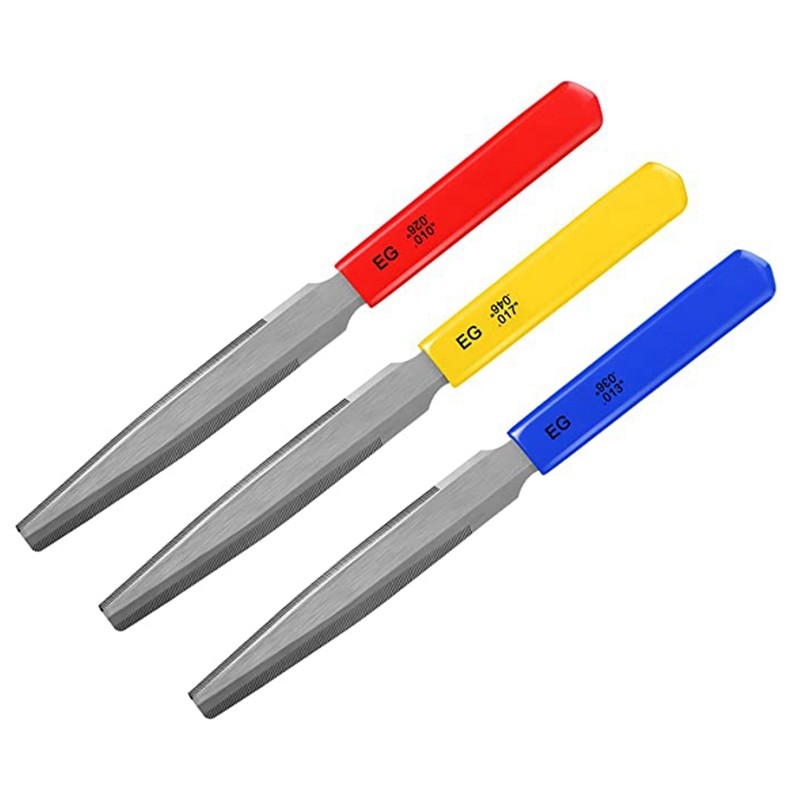 Jual 3 Pieces Tapered Guitar Nut File Nut Slotted File Set Part Double ...