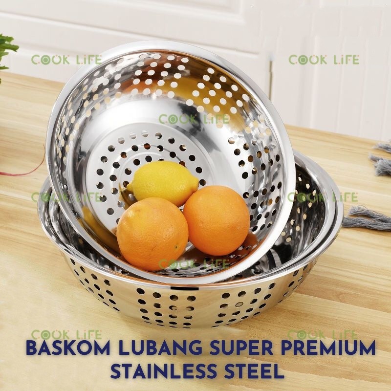 Jual Baskom Lubang Stainless Steel Premium Super Tebal Berbagai Ukuran ...