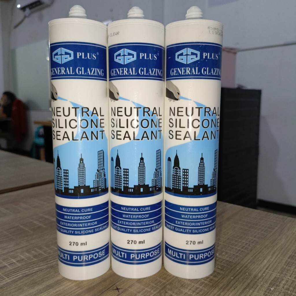 Jual GG Plus Neutral Sealant Silicone Netral Lem Kaca Hitam Seal Putih ...