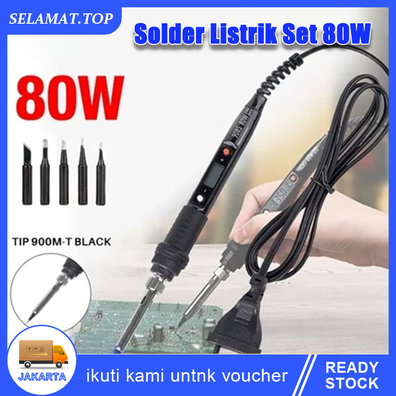 Jual Solder Listrik 1 Set 60 Watt 220v Paket Penyedot Penghisap Timah Iron Tool Kit Adjustable ...