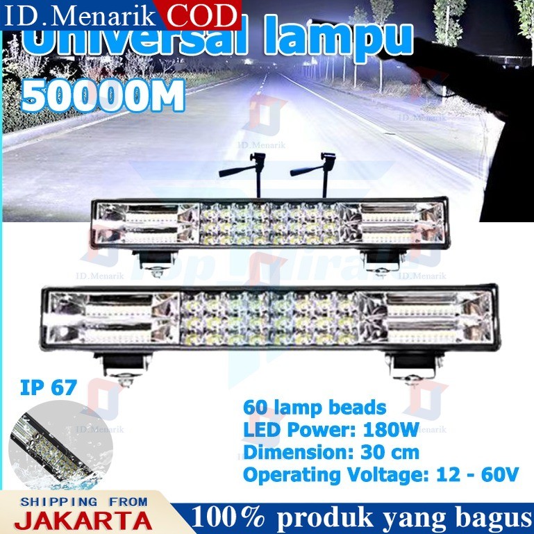 Jual Lampu Sorot mobil truk Jeep Wrangler off-road 60LED 120W 12V-60V ...