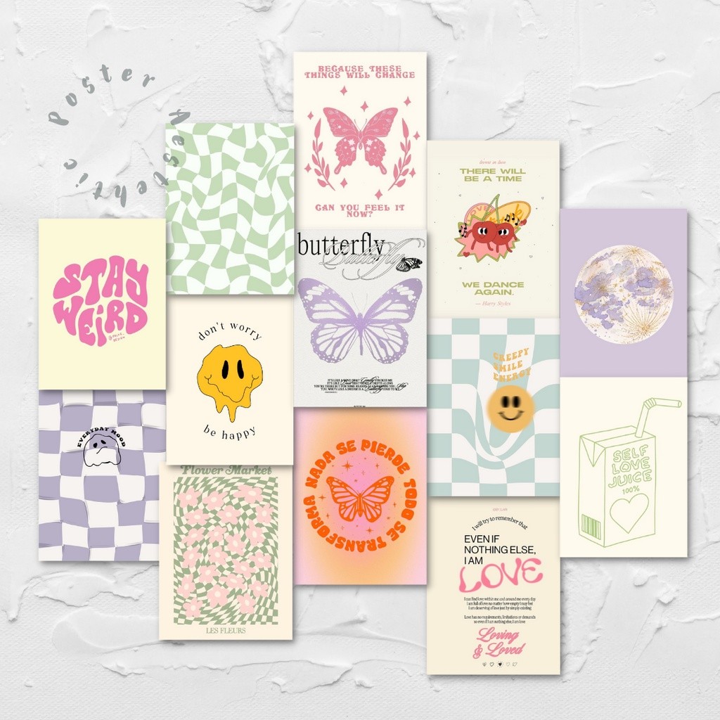 Jual 30Pcs Walldecor ala korea Pastel / Hiasan dinding ala korea ...