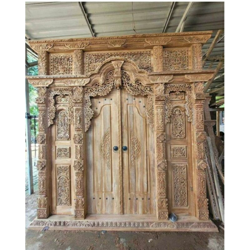 Jual Pintu Gebyok Jawa/Pintu Rumah Gebyok Modern Ukir Jepara Ful Kayu ...