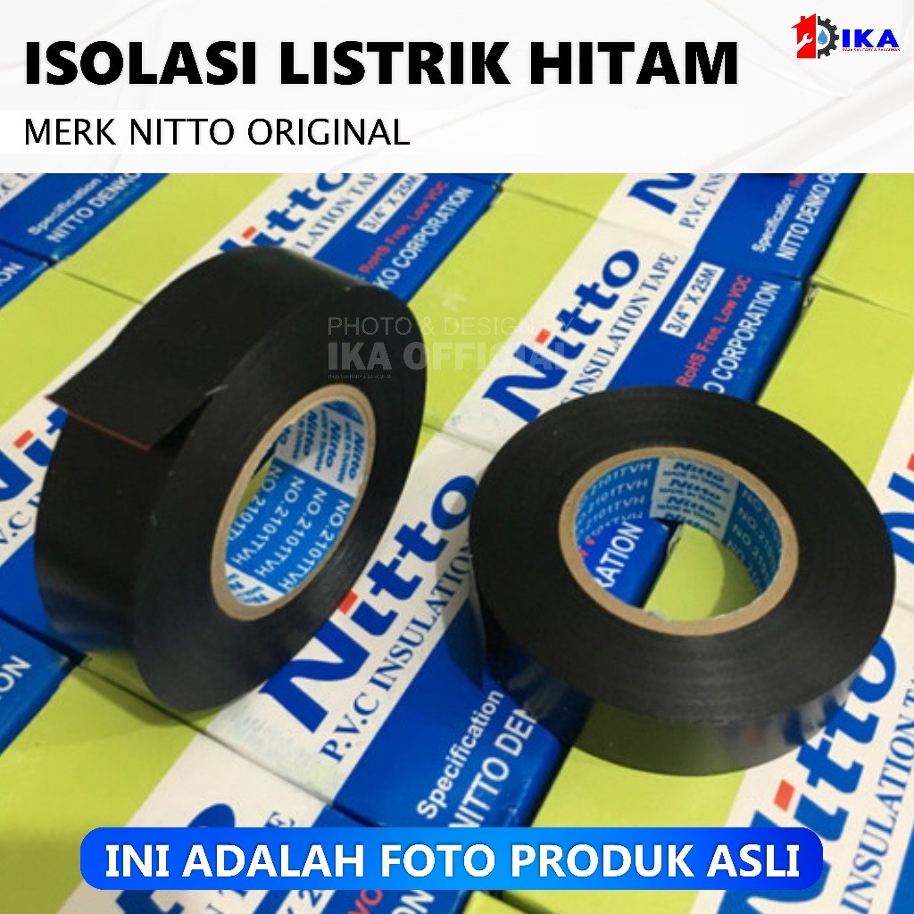 Jual Isolasi NITTO ORIGINAL 100% 3/4" X 25 M lakban listrik hitam ...