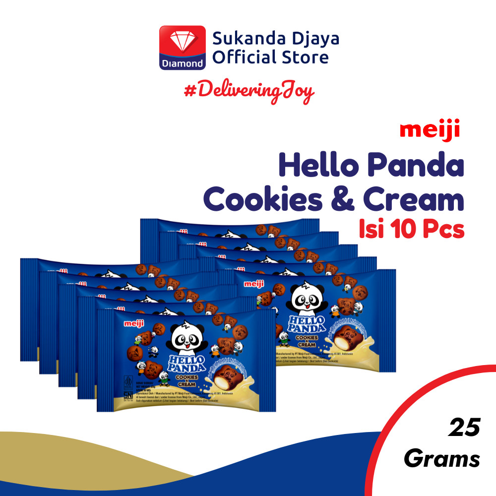 Jual Meiji Hello Panda Biskuit Cookies & Cream Snack 25 Gr ISI 10 ...