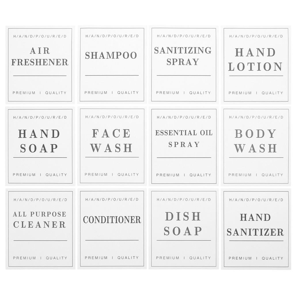 Jual Bathroom Labels For Organizing Set Waterproof Refillable Bottles ...