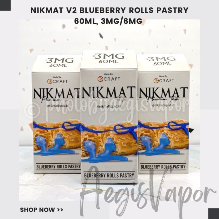 Jual NIKMAT V2 BLUBERRY PASTRY 60ML FREEBASE | Shopee Indonesia