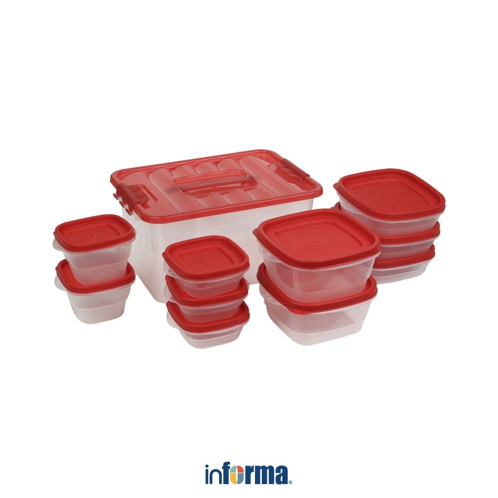 Jual Informa Appetite Set 11 Pcs Videl Wadah Makanan - Merah Food ...