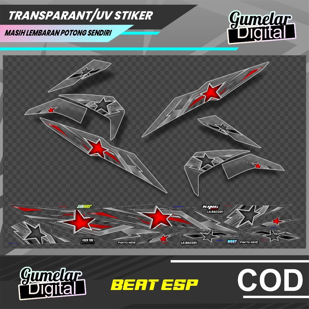 Jual STRIPPING BEAT NEW ESP 2016 2017 2018 2019 BAHAN BENING TRANSPARAN ...
