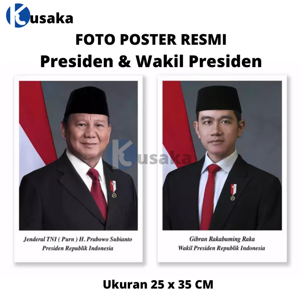 Jual Foto Poster Presiden dan Wakil Presiden Prabowo Gibran Tahun 2024 - 2029 By Sindikatstiker ...
