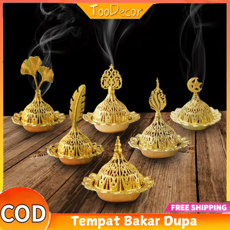 Jual Tempat Bakar Dupa Mabkharah Bulat Bahan Logam Warna Emas Arab Oleh ...
