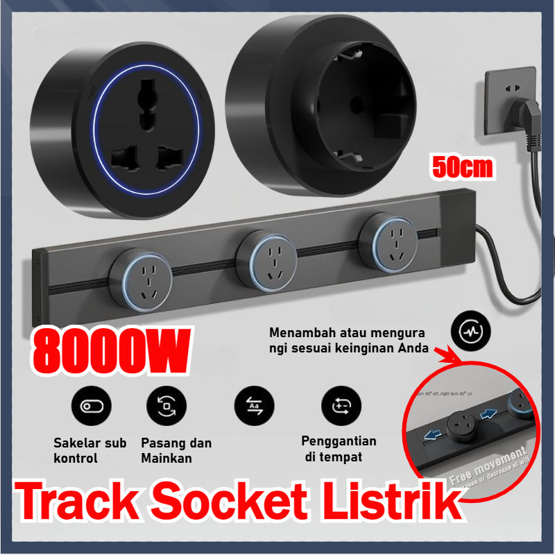 Jual 【COD】Stop Kontak Tanam Tembok Track Socket Track Socket Listrik ...