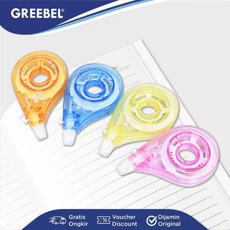 Jual GREEBEL Correction Tape GCT-1227 Pastel Lucu / Tip-ex Kertas Roll ...