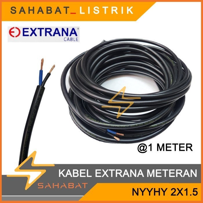 Jual Kabel Serabut Extrana NYMHY Putih / NYYHY Hitam 2X1.5 Meteran | Shopee Indonesia