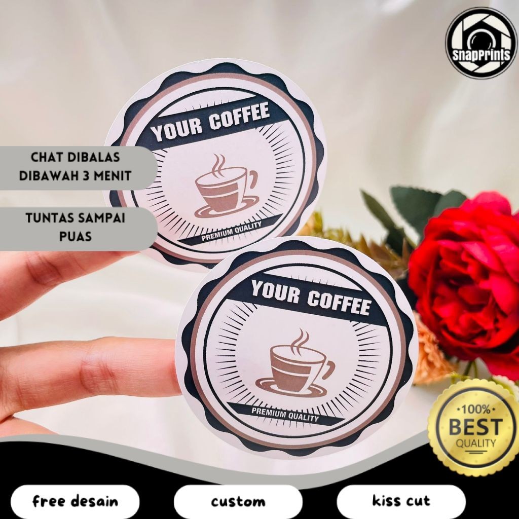 Jual SP 9-15 Cetak Sticker Label Minuman Coffe Stiker Coffee Free ...