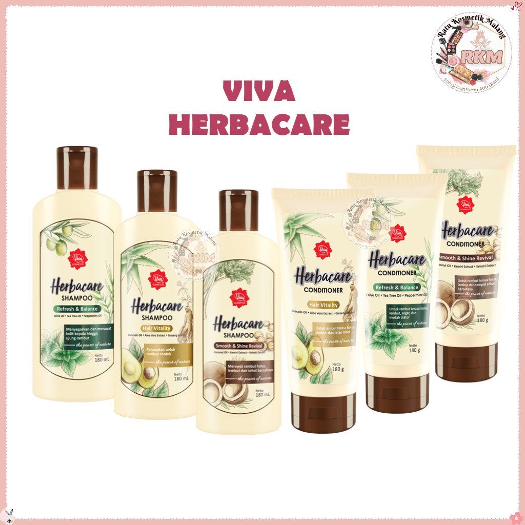 Jual VIVA Herbacare Shampoo & Conditioner | Hair Vitality | Refresh ...