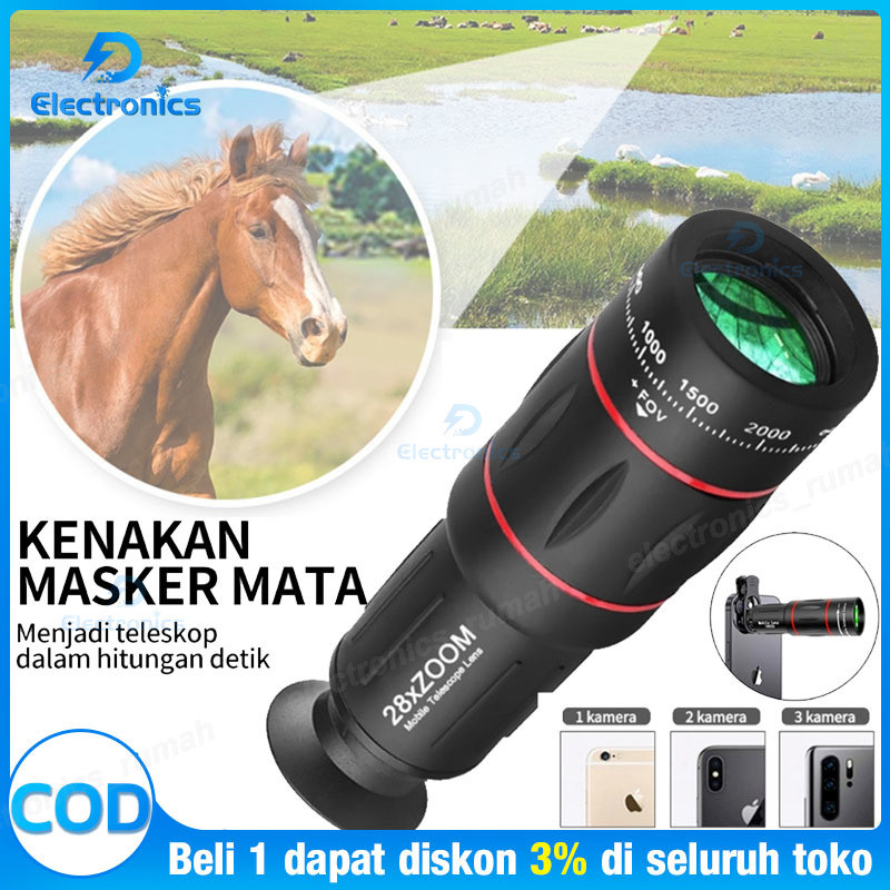 Jual Lensa Apexel 28x Zoom Lensa Kamera HP Apexel 18x25 Original Zoom ...