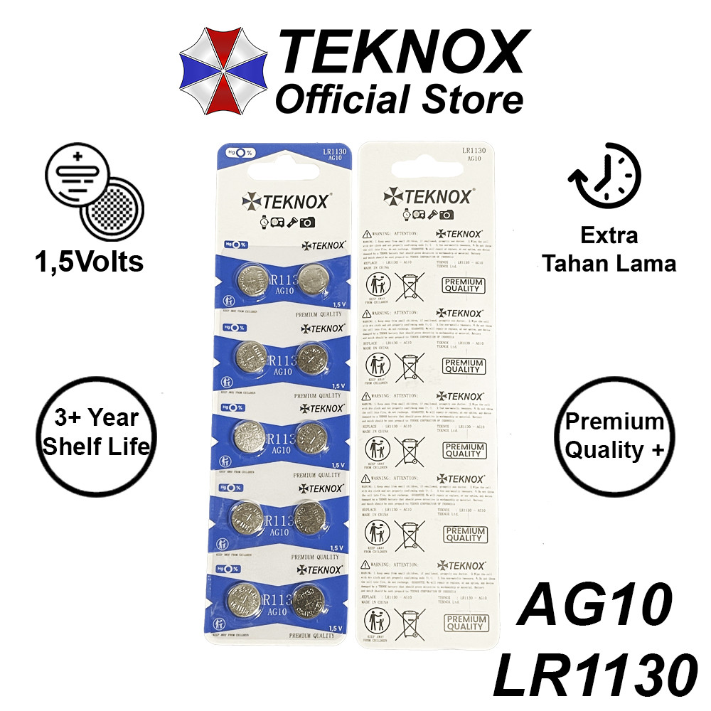 Jual (10pcs) TEKNOX Baterai LR1130 - AG10 - 389A | Shopee Indonesia